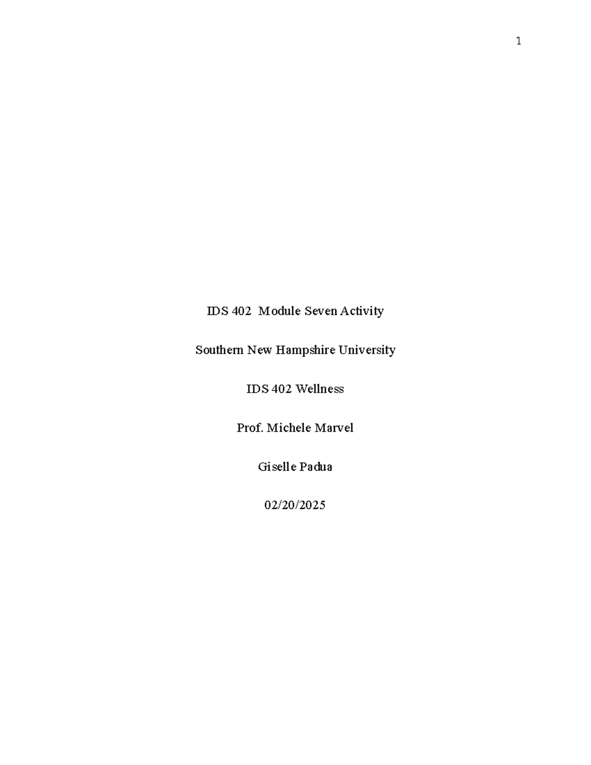 IDS 402 Module Seven Activity - IDS 402 Module Seven Activity Southern ...