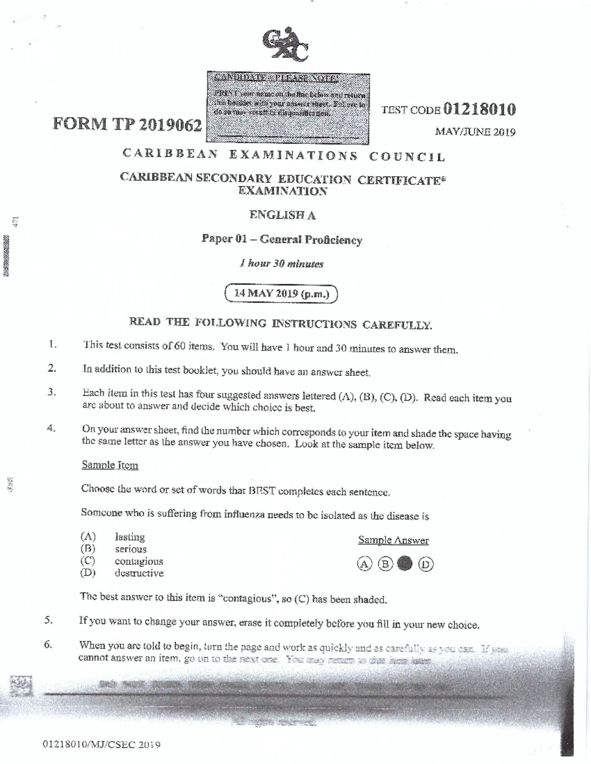 CSEC Principles of Accounts Paper 02 Exam - May 2023 (Test Code ...