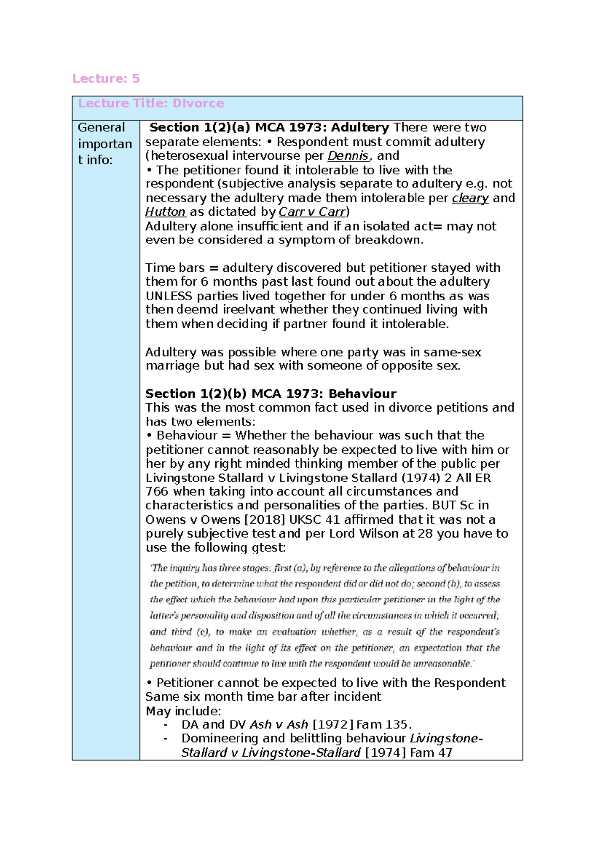 Lecture: 5 Divorce and Dissolution Overview - Key Insights and Cases ...
