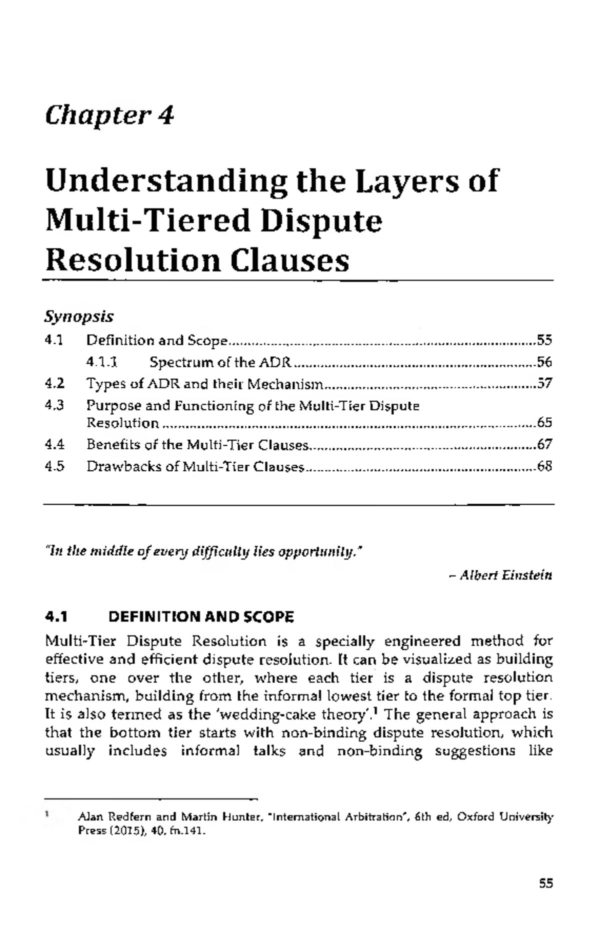 Chapter 4: Multi-Tiered Dispute Resolution Clauses Explained - Studocu