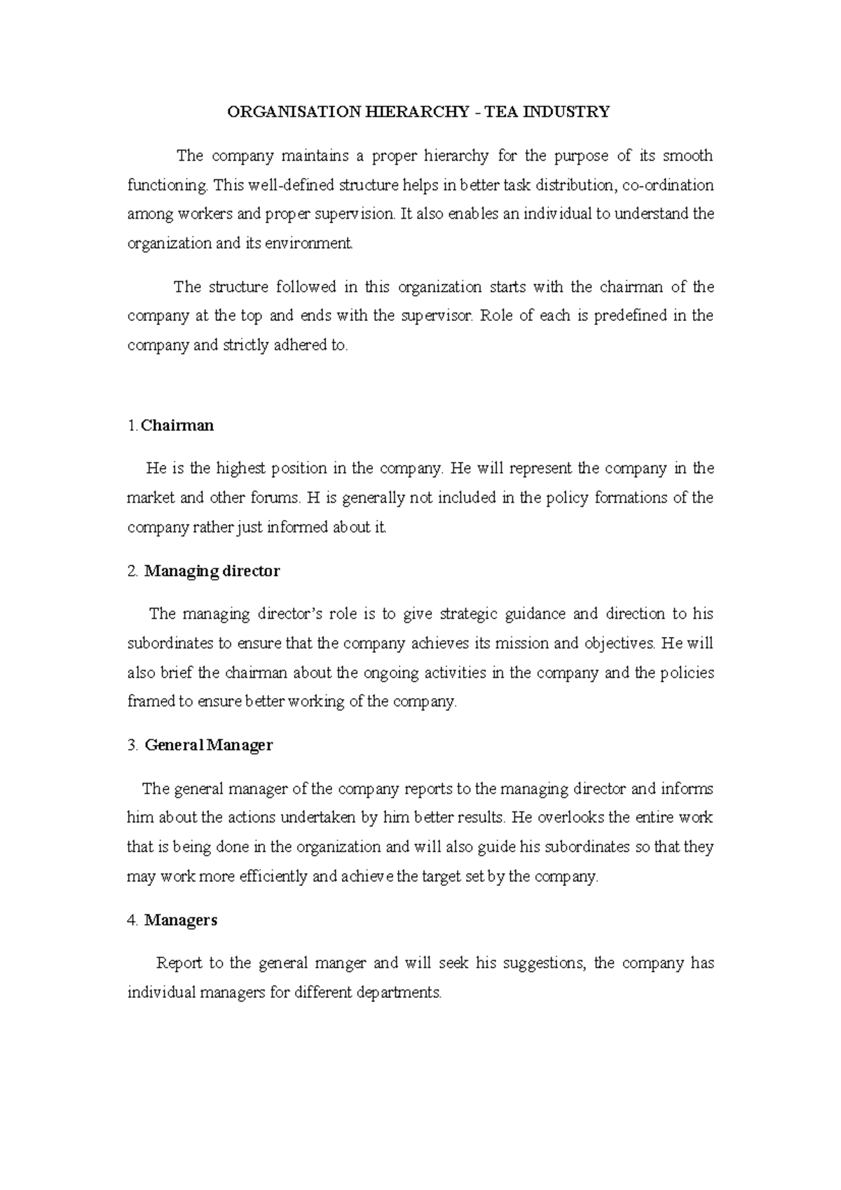 Organisation Hierarchy in the Tea Industry: Roles & Responsibilities ...
