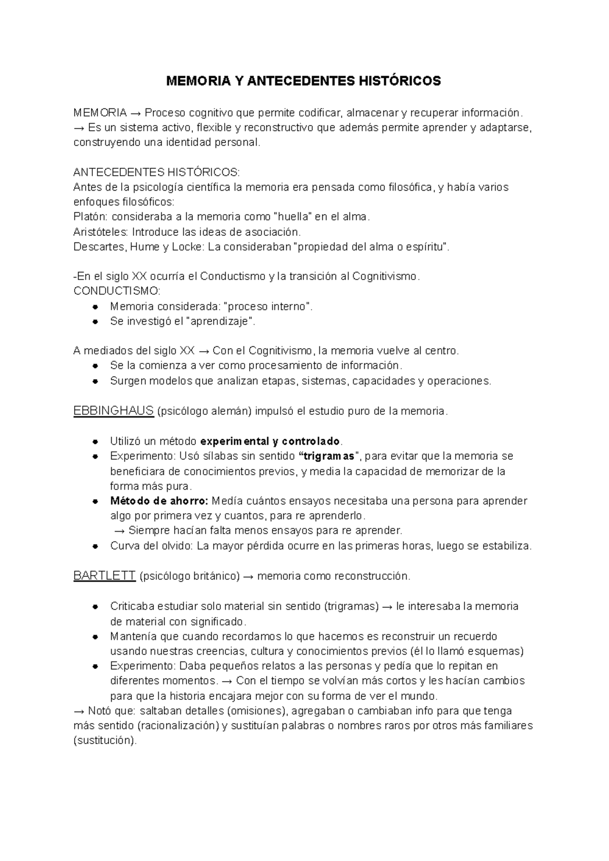 Resumen Final de Procesos Cognitivos: Memoria y Atención - Studocu