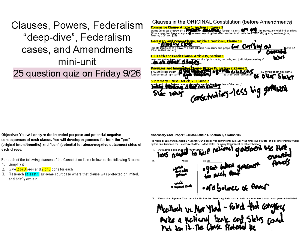 Federalism & Constitutional Amendments: 25-Question Quiz Review - Studocu