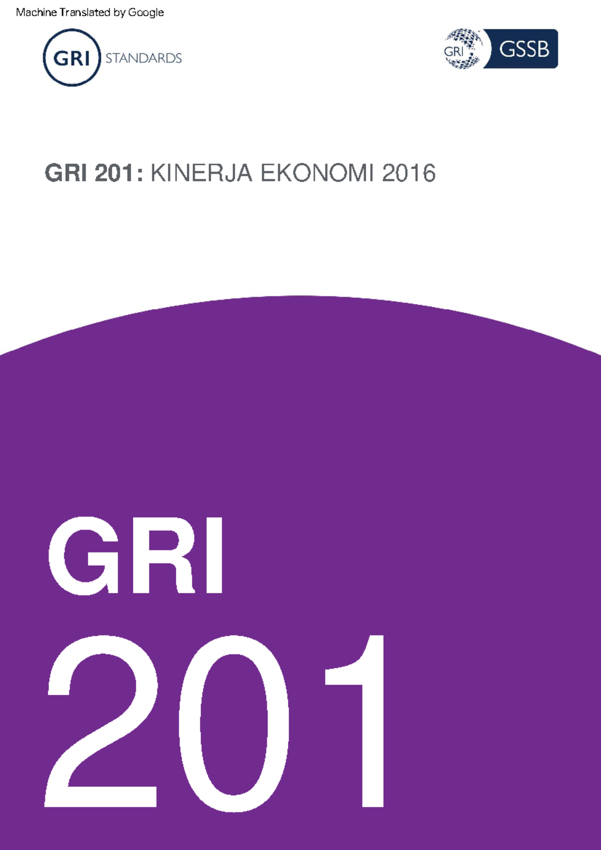 GRI 201: Kinerja Ekonomi dan Tanggung Jawab Pelaporan - Studocu