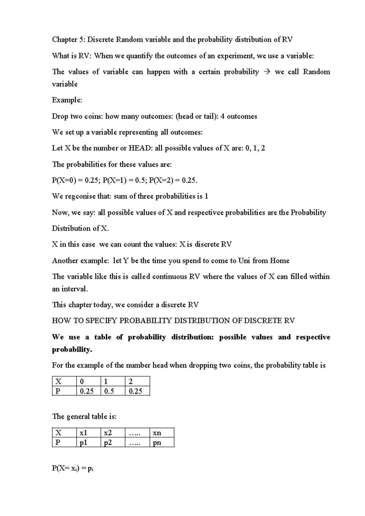 Chapter 5: Discrete Random Variables & Probability Distributions (BTEC ...