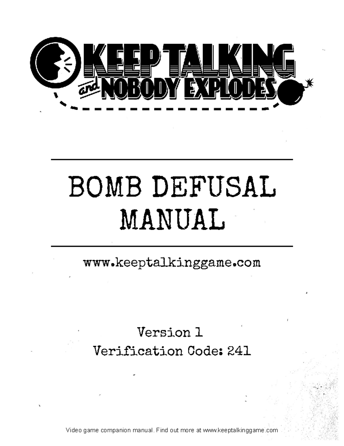 Keep Talking And Nobody Explodes-Bomb Defusal Manual-v1 - BOMB DEFUSAL ...