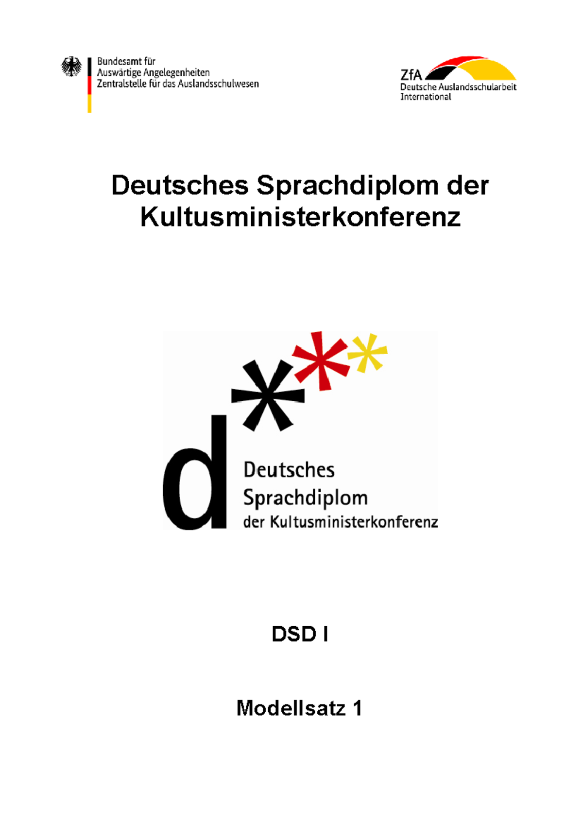 DSD I Modellsatz 1: Leseverstehen und Hörverstehen Aufgaben und ...