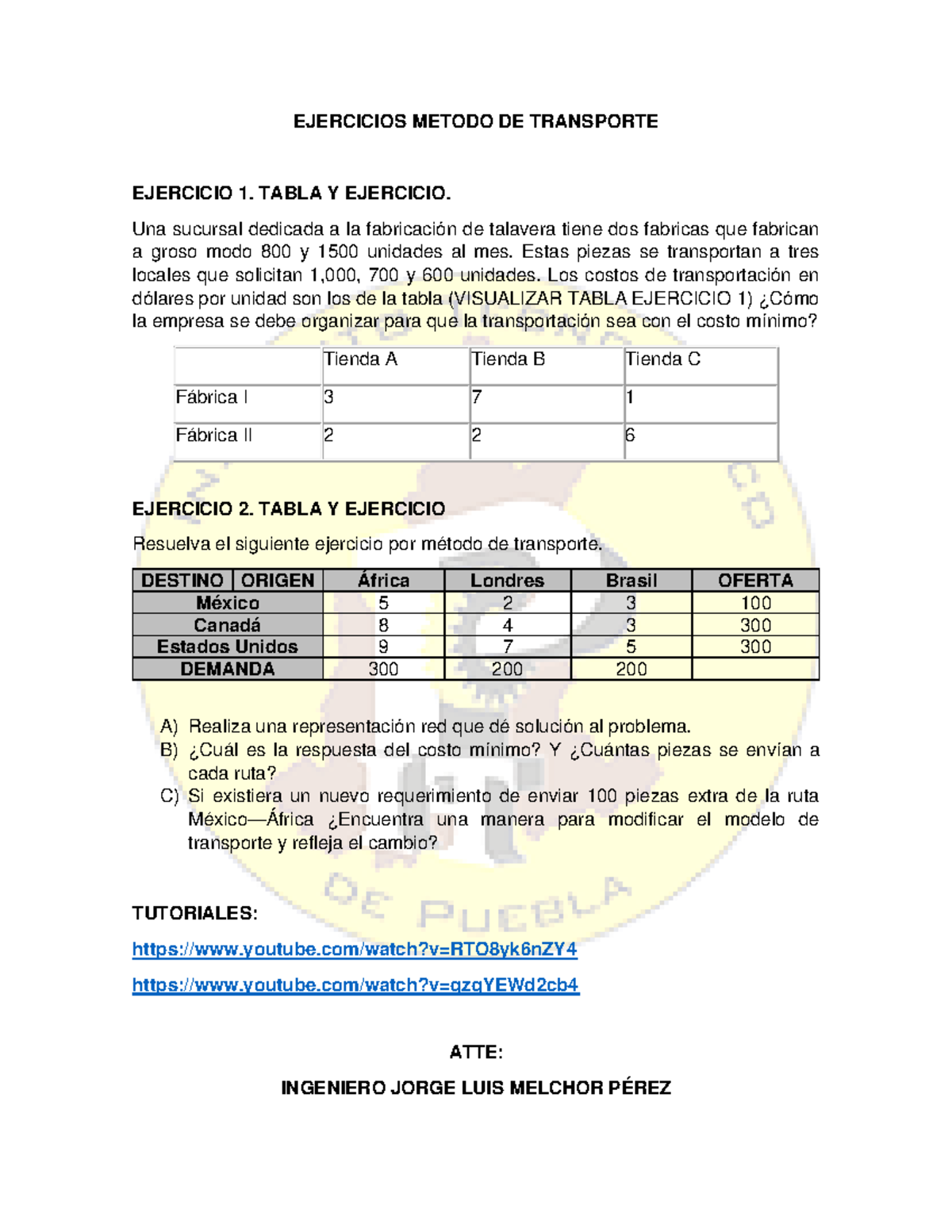 Ejercicios de Método de Transporte - Análisis de Costos y Soluciones ...