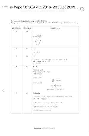 Seamo 2022 Paper C (WITH Answers) - It is given that ܣ׷ ܤൌ ͸ ׷ ͷ ܤ׷ ܥൌ ...