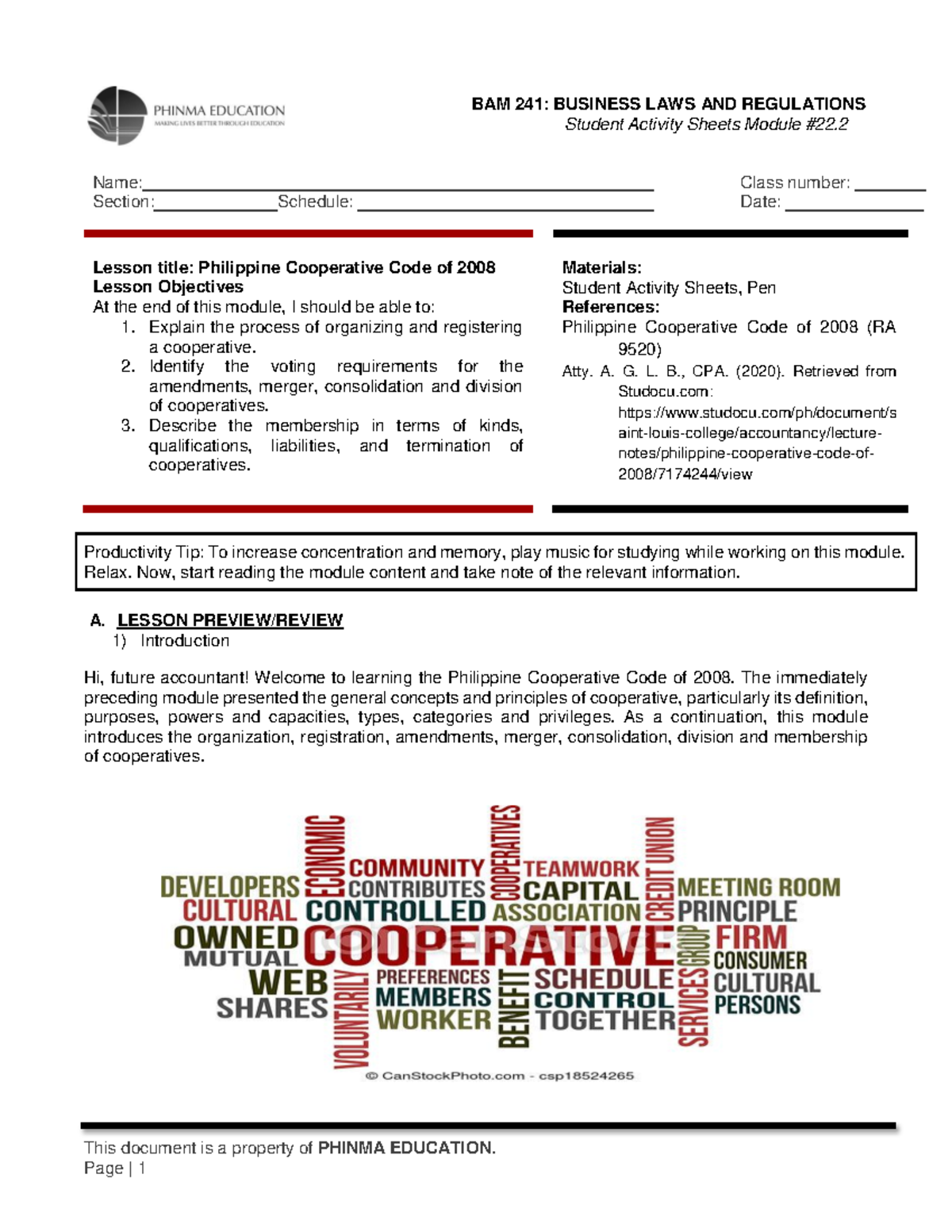 Bam 242 Module 22 Student Activity Sheets Module 22 This Document