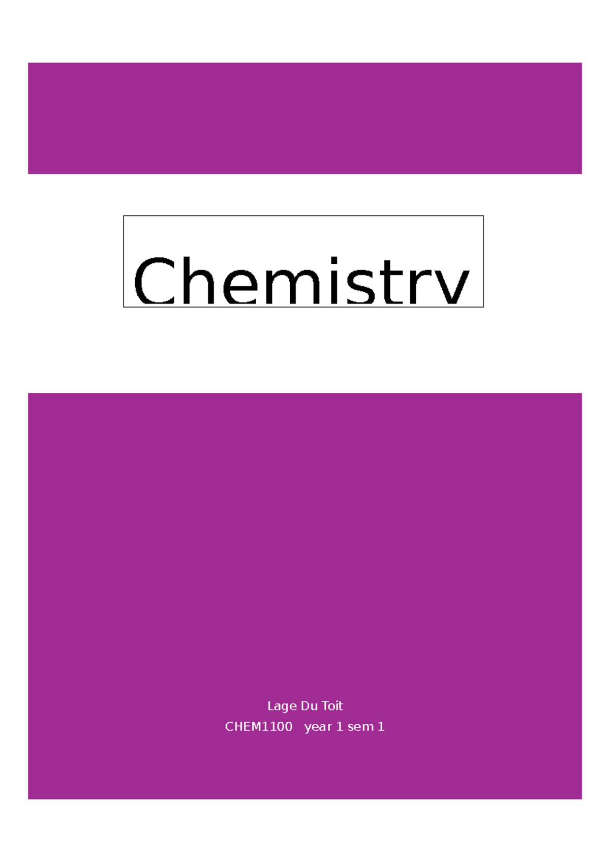 CHEM1100 Year 1 Sem 1: Atomic Structure & Quantum Theory Notes - Studocu