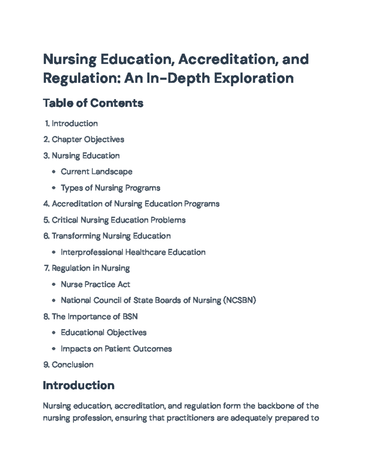 Nursing Education, Accreditation & Regulation Overview (Course Code ...