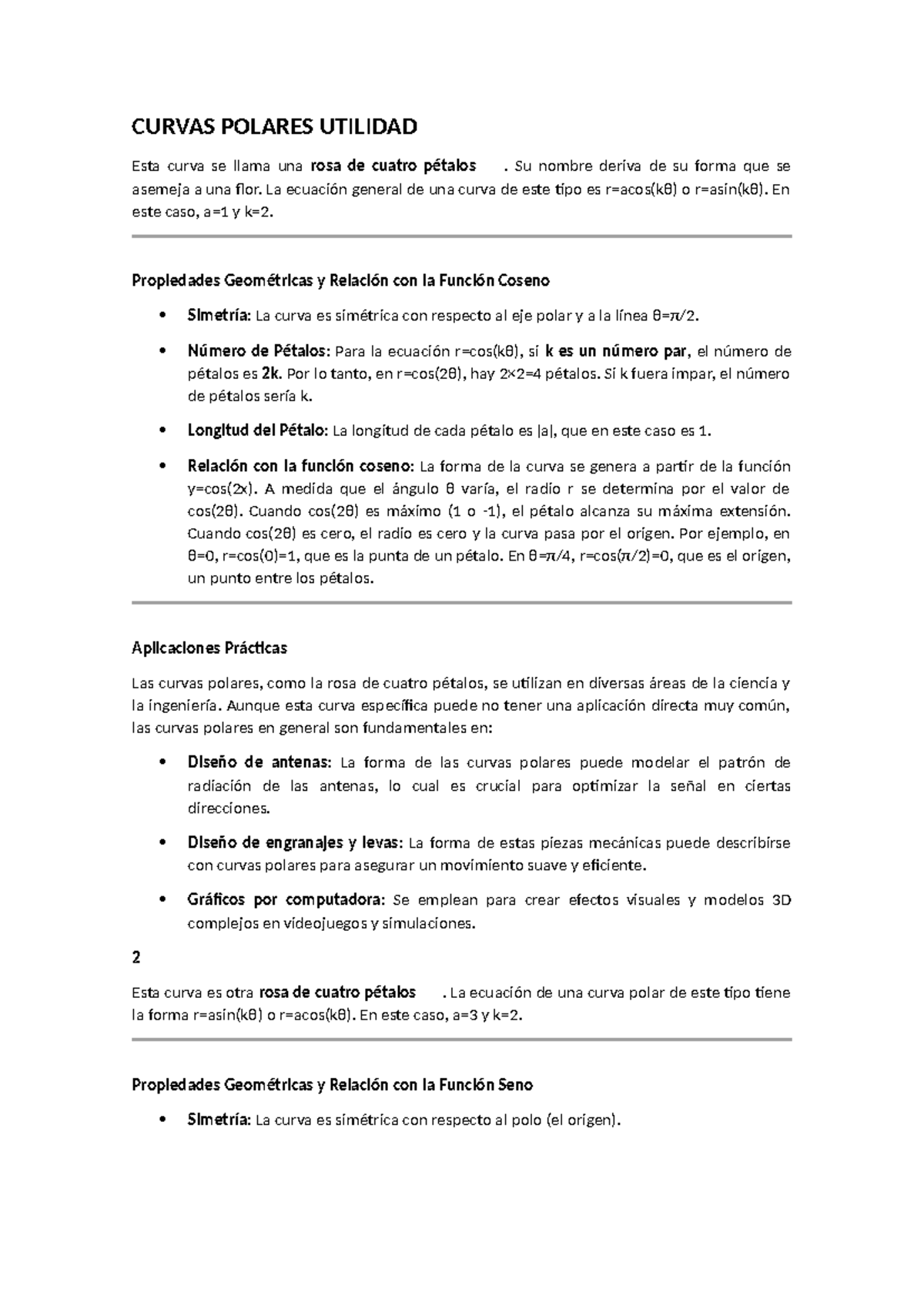 CURVAS POLARES: PROPIEDADES Y APLICACIONES EN CIENCIA Y ENGENIERÍA ...