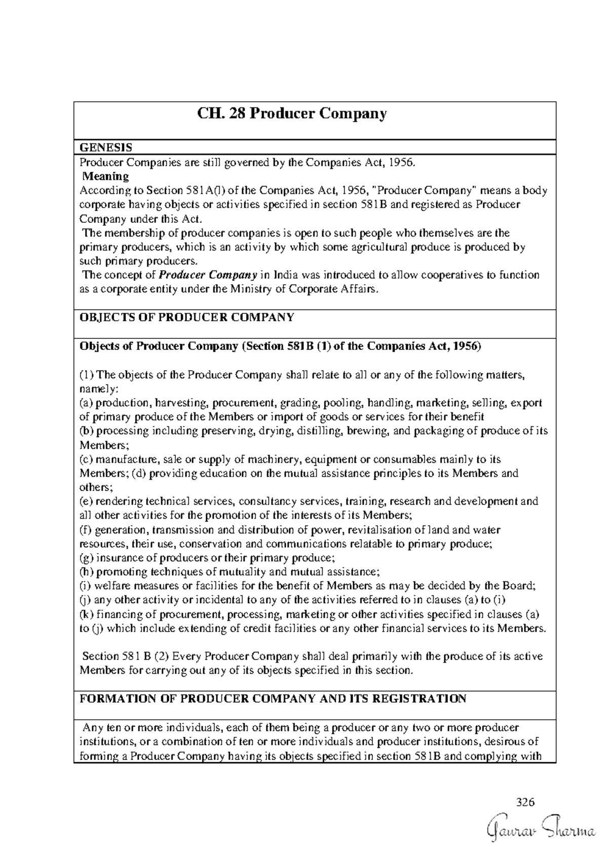 CH. 28 Producer Company Overview and Governance under Companies Act ...