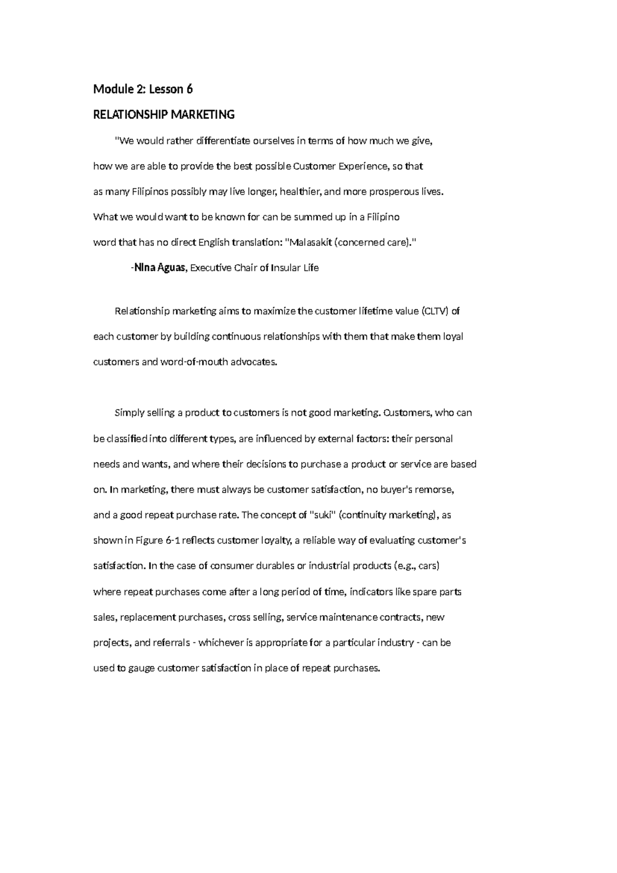 Module 2: Lesson 6 - Understanding Relationship Marketing and Customer ...
