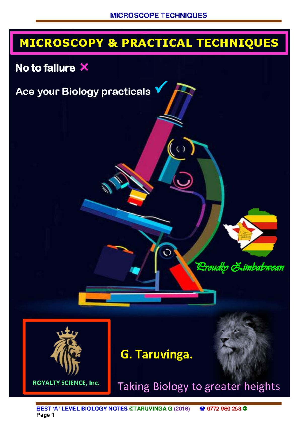 Microscope Techniques: Practical Biology Notes (BIO 2022) - Studocu