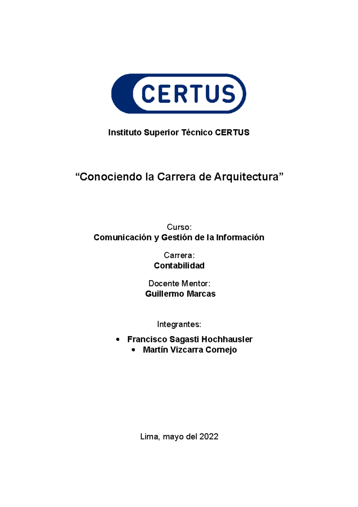 Instituto Superior Técnico Certus - Instituto Superior Técnico CERTUS ...
