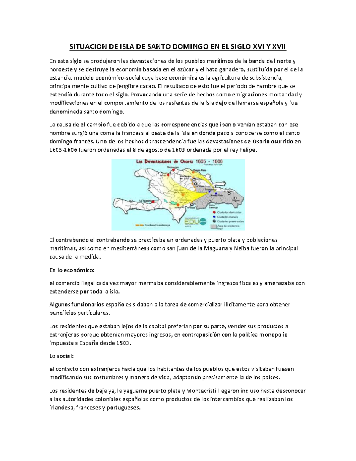 Situacion DE ISLA DE Santo Domingo EN EL Siglo XVI Y XVII - SITUACION DE ISLA DE SANTO DOMINGO ...