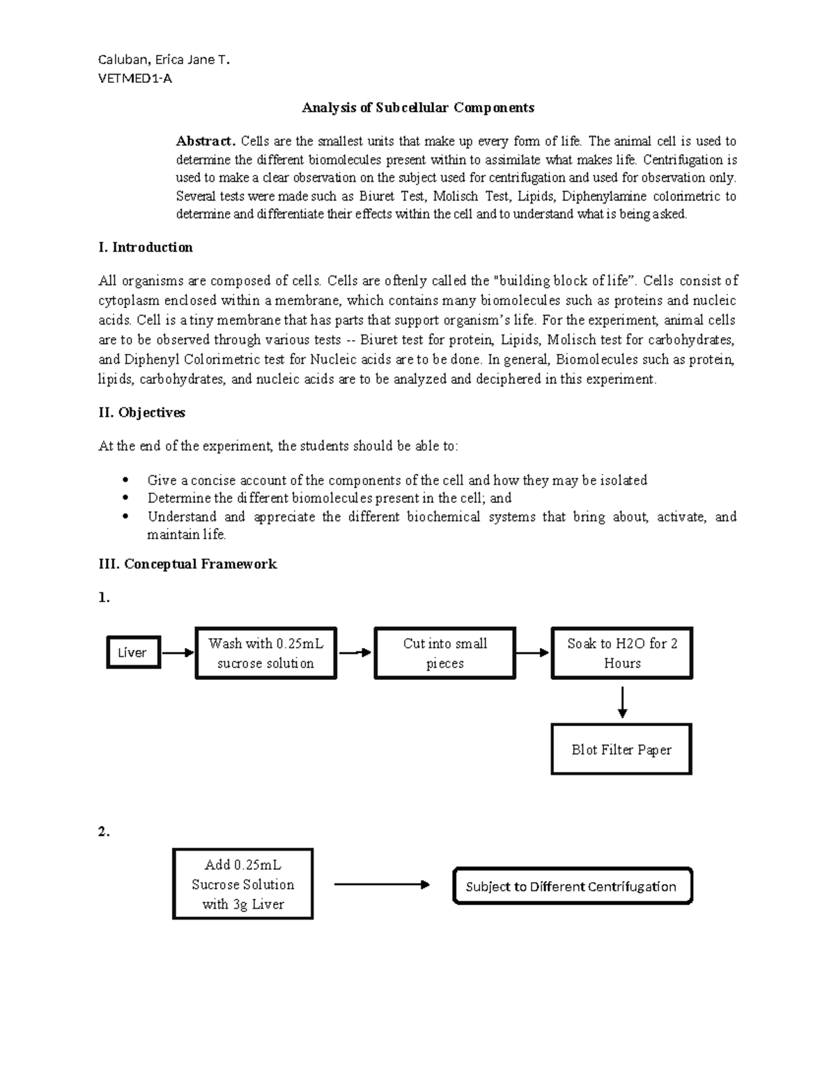 Analysis of Subcellular Components in Animal Cells (BIO 101) - Studocu