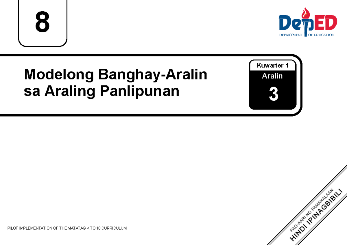 Q1 LE AP8 Aralin 3: Pilot Implementation ng MATATAG K to 10 Curriculum ...