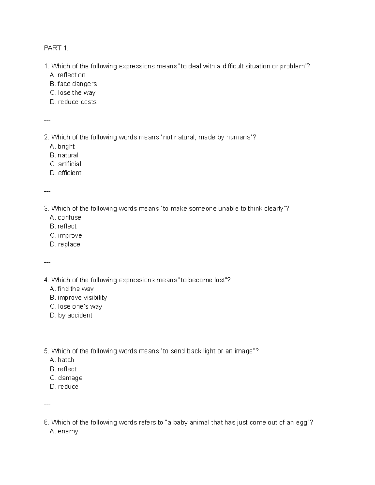 Review Exercise 1: Vocabulary and Expressions Quiz - Studocu