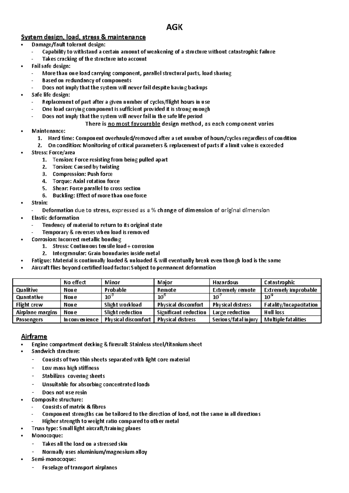 AGK- Notes: Aircraft System Design, Maintenance, and Stress Analysis ...