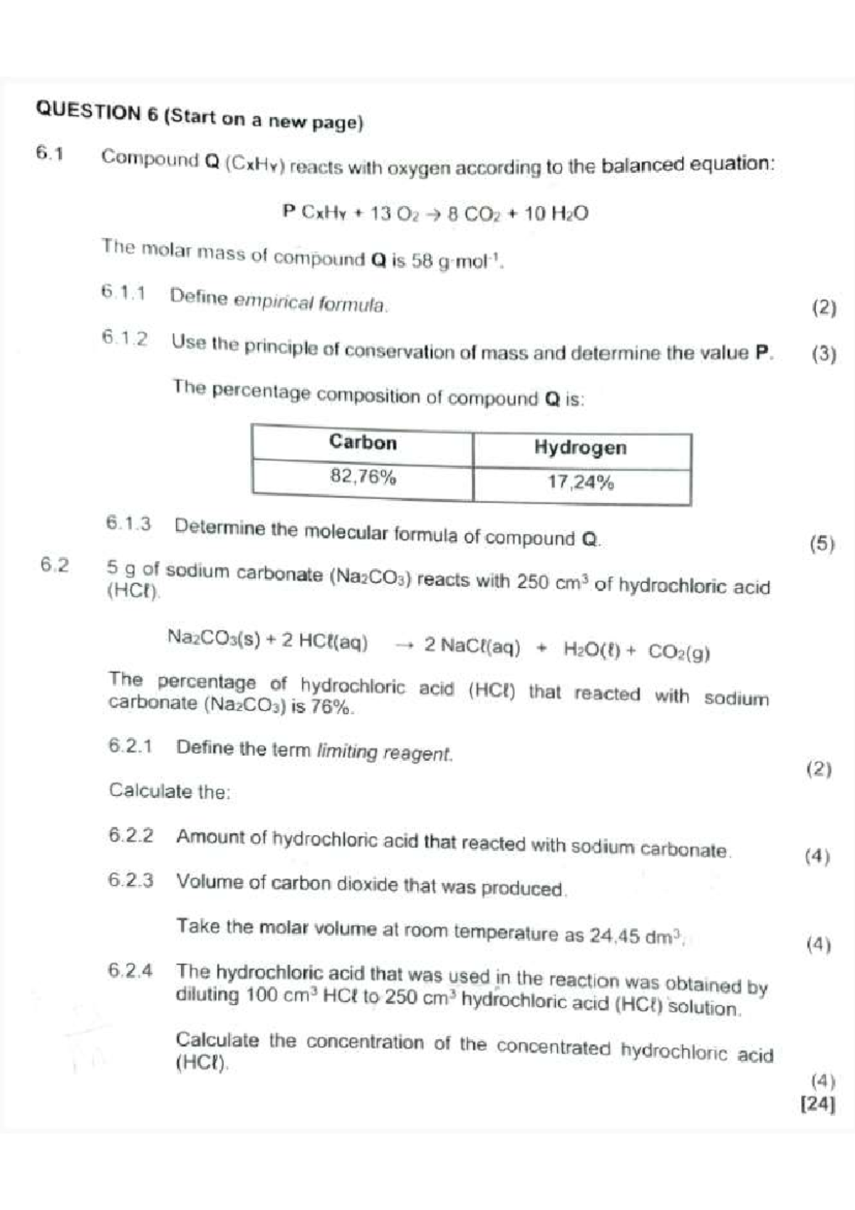 Grade 11 Physical Science: Chemical Reactions & Limiting Reagents Notes ...