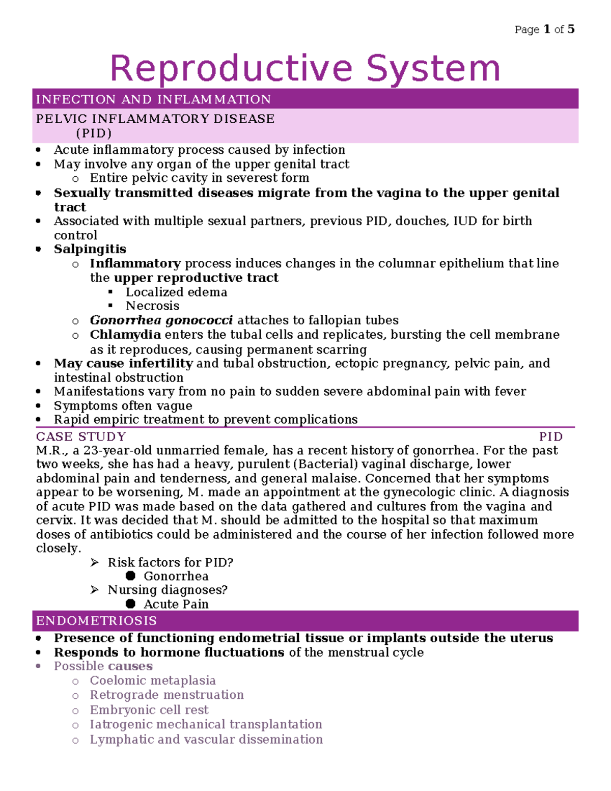 Reproductive System - Infection, Inflammation, and Cancer Overview ...