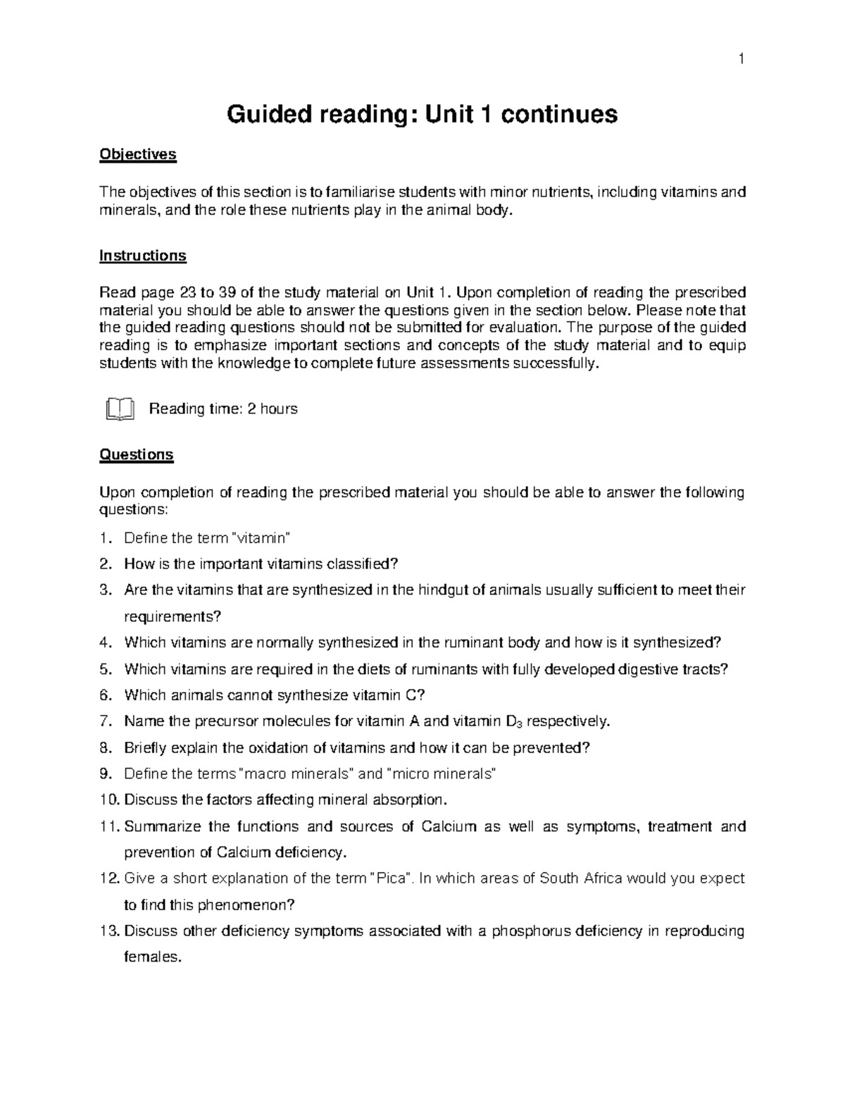 Guided reading Unit 1 continues - 1 Guided reading: Unit 1 continues ...