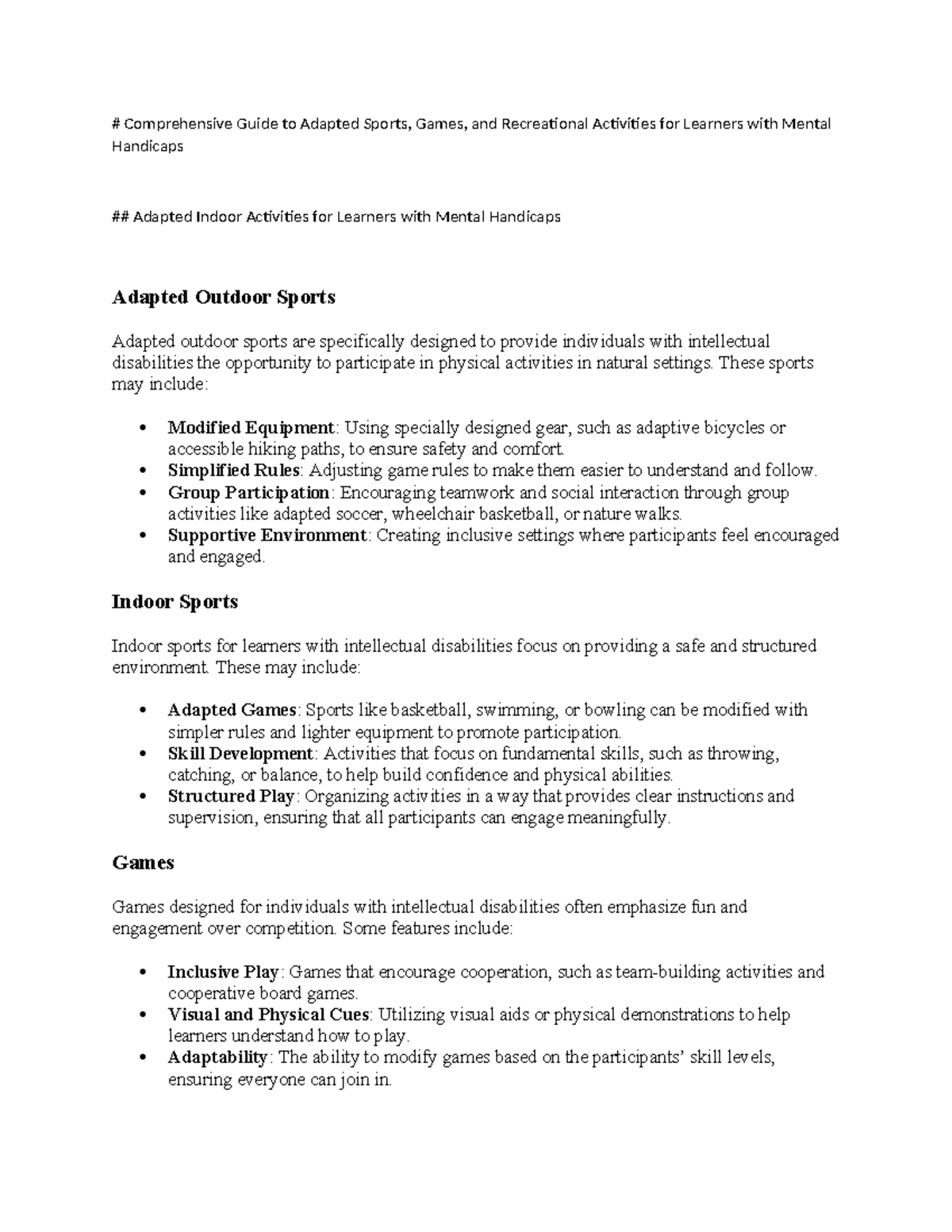 Comprehensive Guide to Adapted Sports & PE for Learners with ...