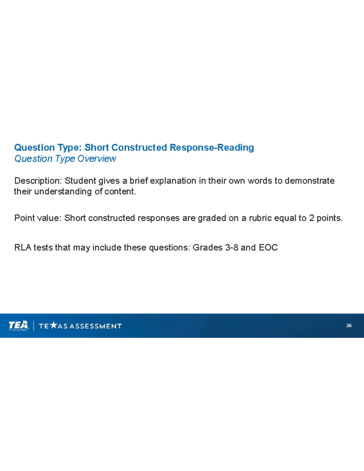 New RLA Short Constructed Response Scoring & Reporting Guide - Studocu