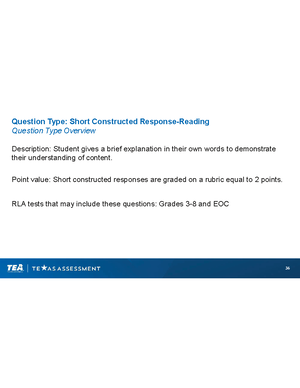Scoring process staar constructed response - Texas Education Agency ...