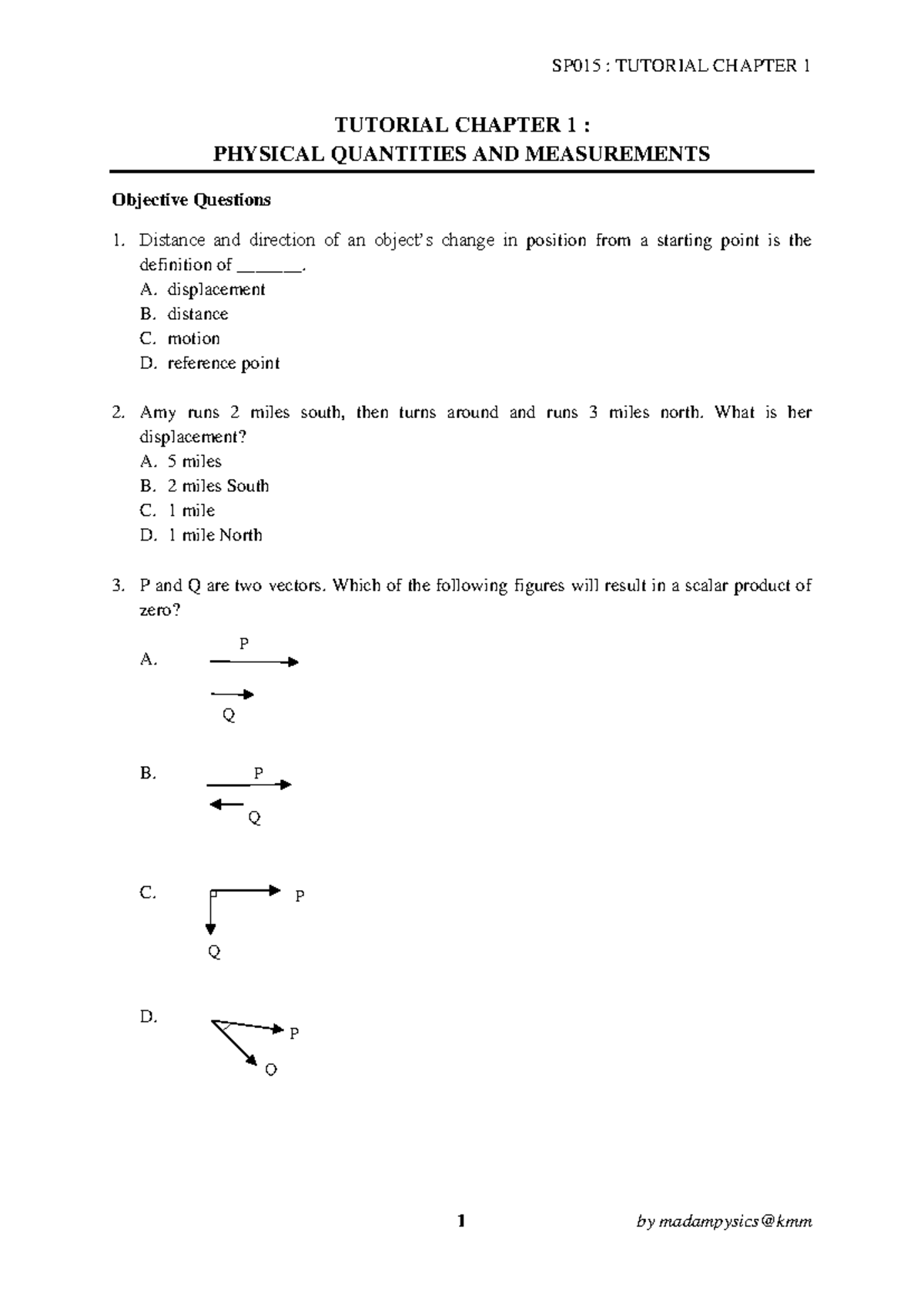SP015: Tutorial Chapter 1 - Physical Quantities & Measurements - Studocu