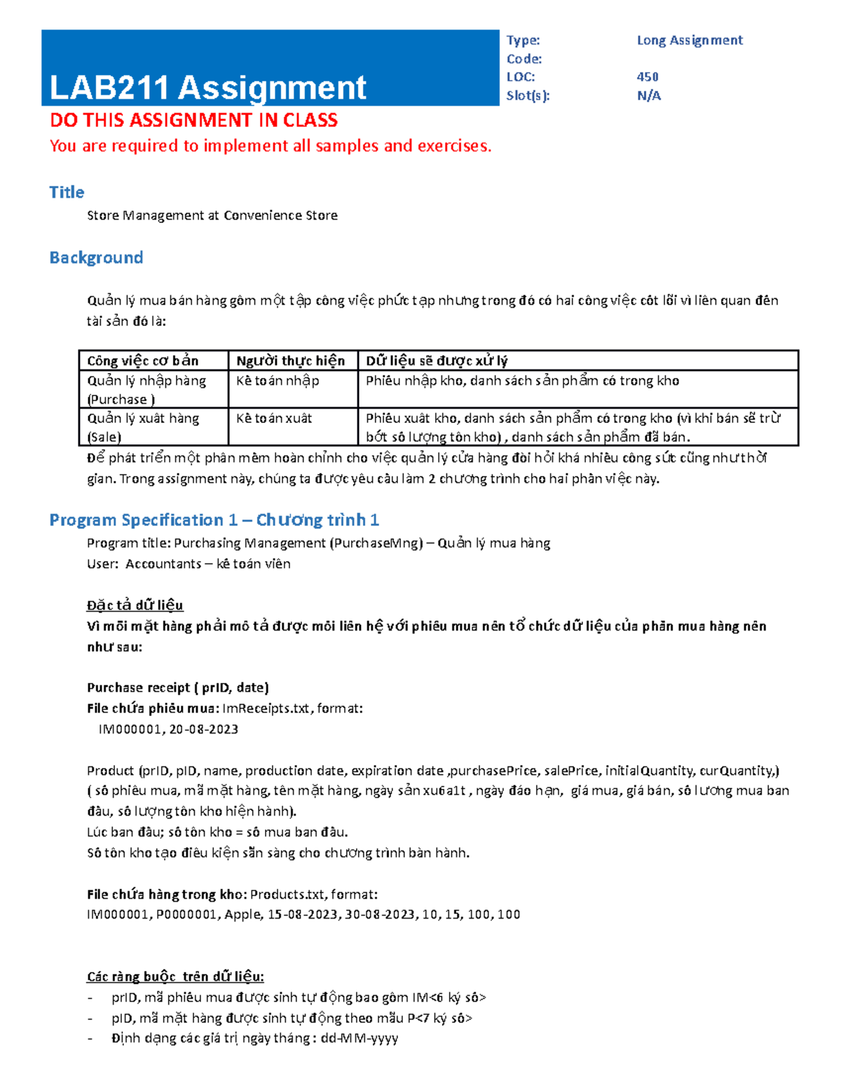 J1.L.P0025. Store Management at Convenience Store-450-Modified - LAB211 ...