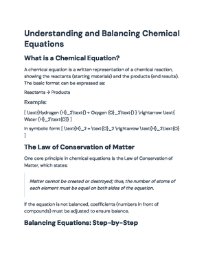 LT 6.1 Study Guide: Law of Conservation of Mass & Reactions - Studocu