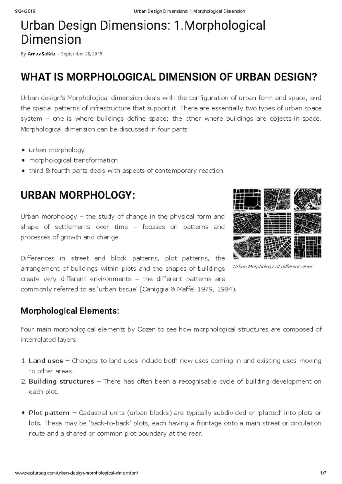 Urban Morphological Dimensions in Urban Design: A Study Guide - Studocu