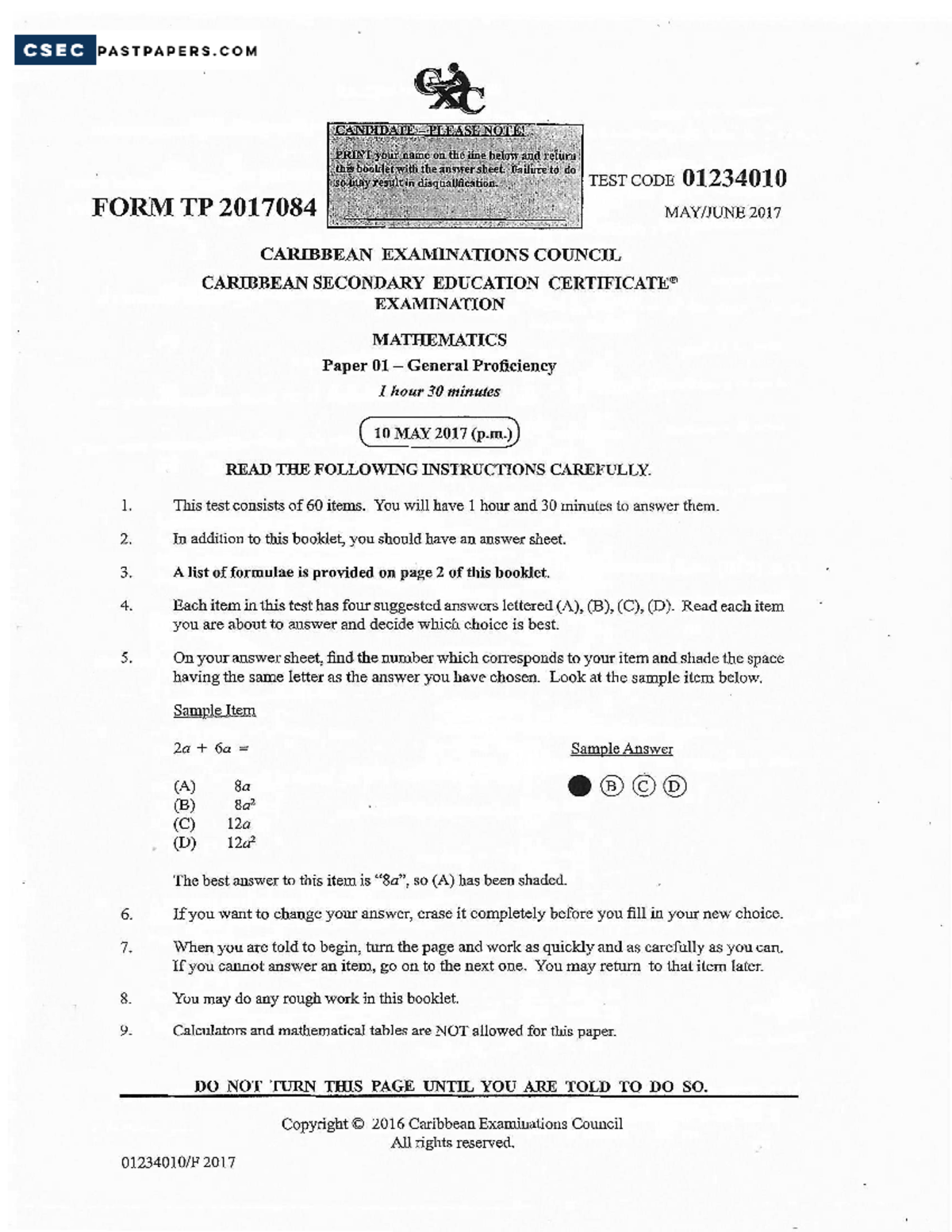 June 2017 Maths P1 Past Exam Papers Analysis and Solutions - Studocu