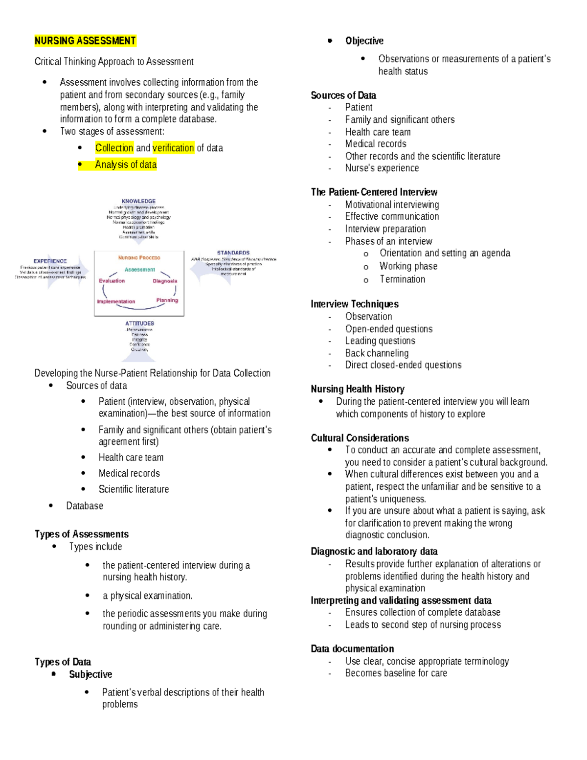 Nursing Assessment - NURSING ASSESSMENT Critical Thinking Approach to ...