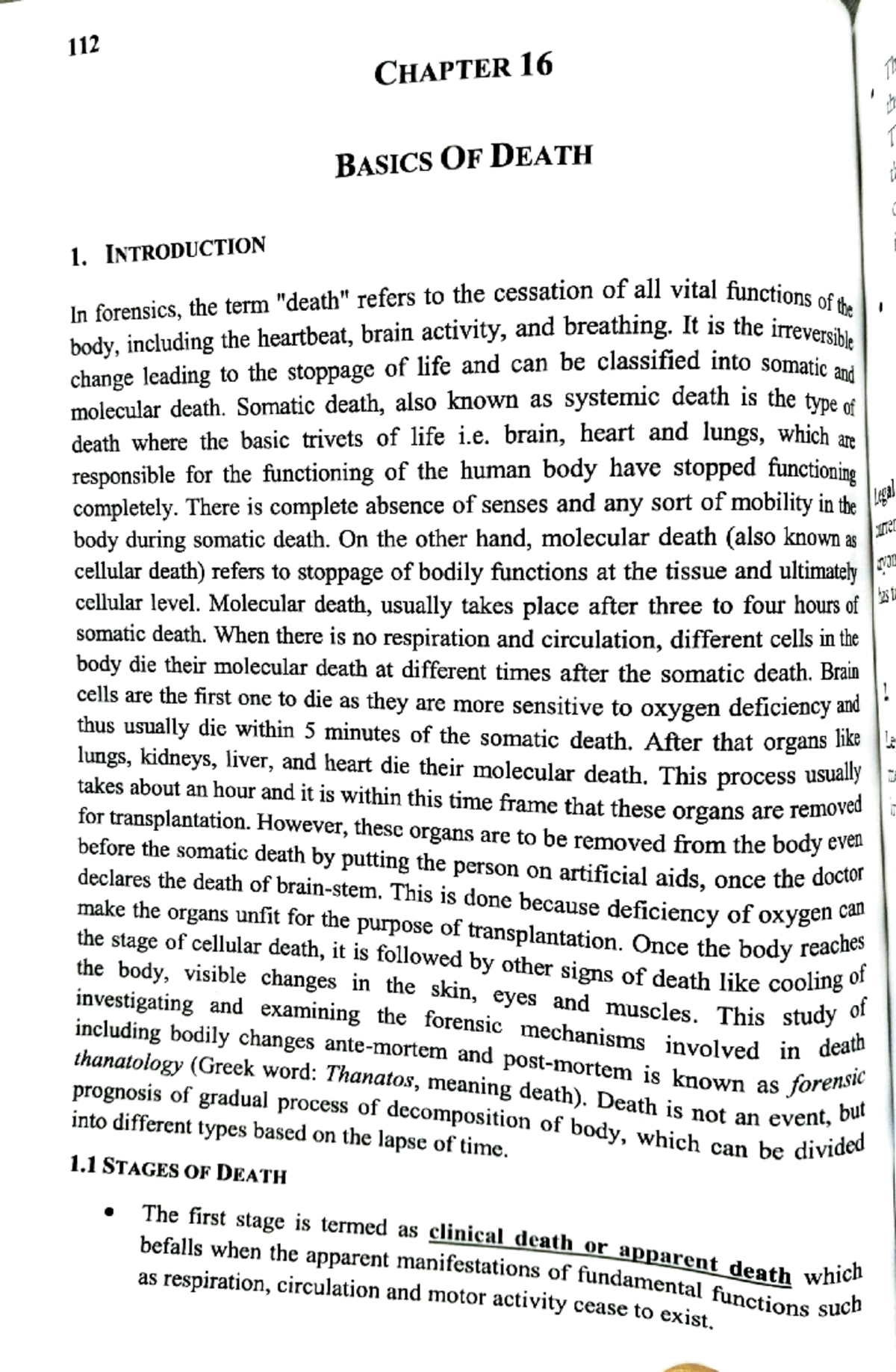 Forensic Science 112: Chapter 16 - Basics of Death Notes - Studocu