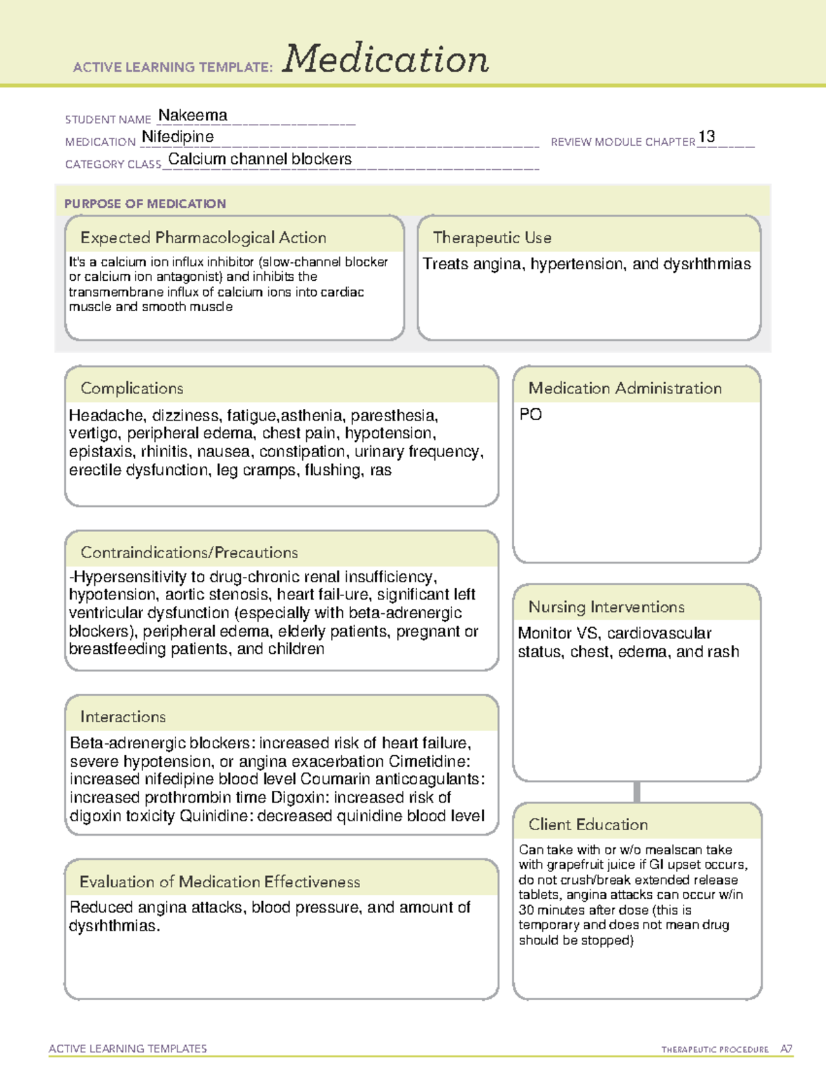 Active Learning Template medication#1 - ACTIVE LEARNING TEMPLATES ...