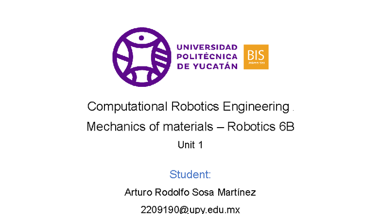 Robotics 6B: Mechanics of Materials - Task 1 Definitions - Studocu