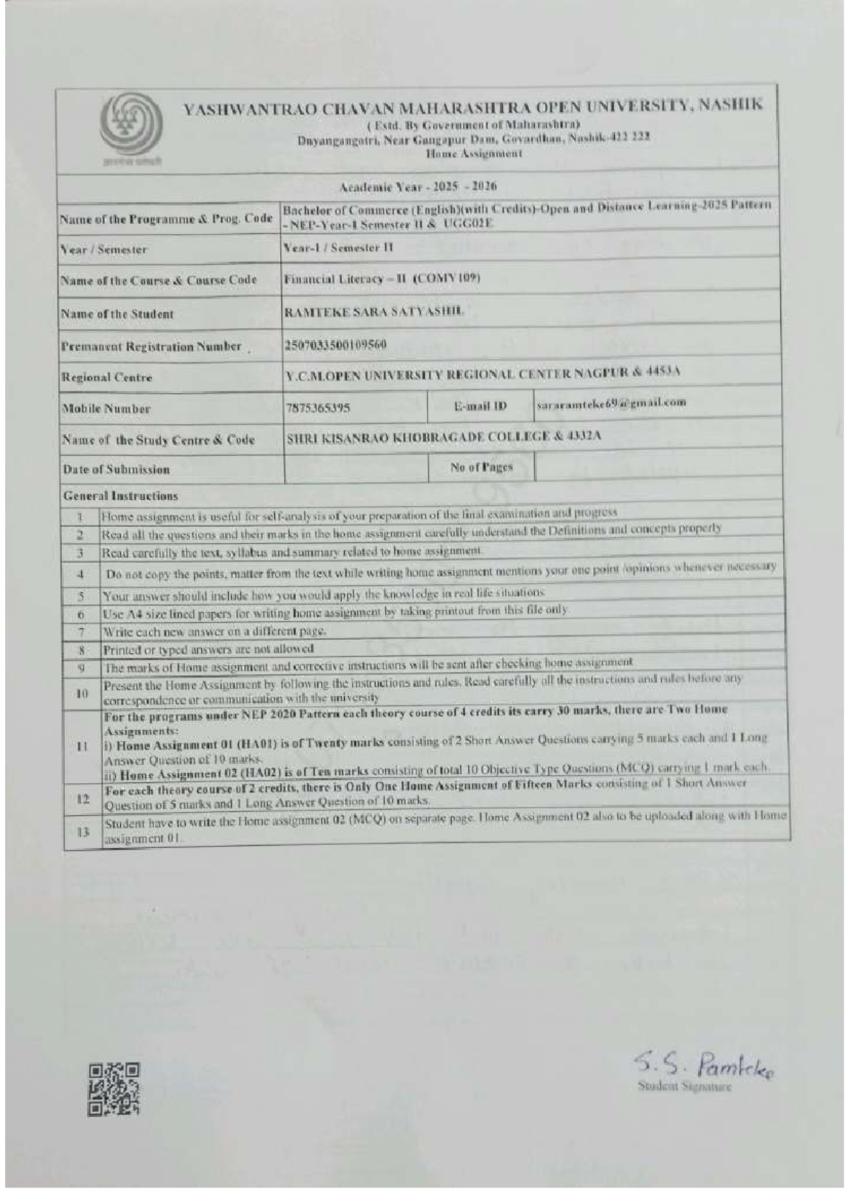 Home Assignment II: Financial Literacy (COMV109) - Academic Year 2025 ...