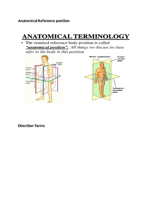 Chapter 2 Module - CHAPTER 2 Anatomical Reference position Direction ...
