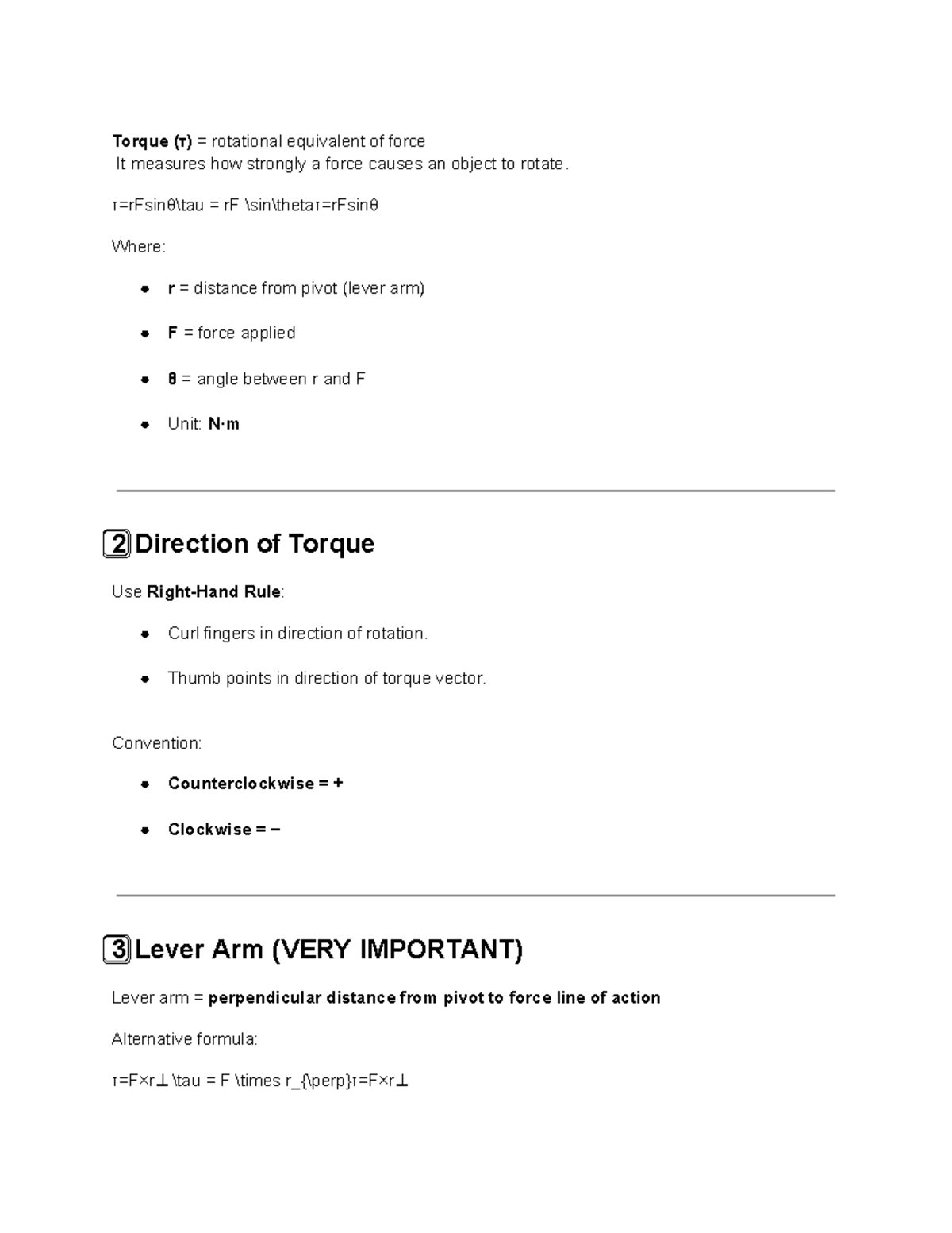 Torque (τ) and Its Role in Rotational Motion: Key Concepts and ...