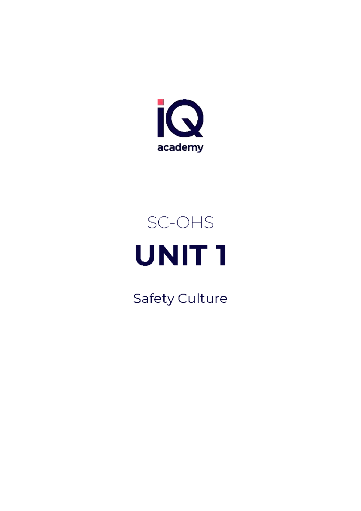 OHS 101: Unit 1 Study Guide on Safety Culture and Health Practices ...