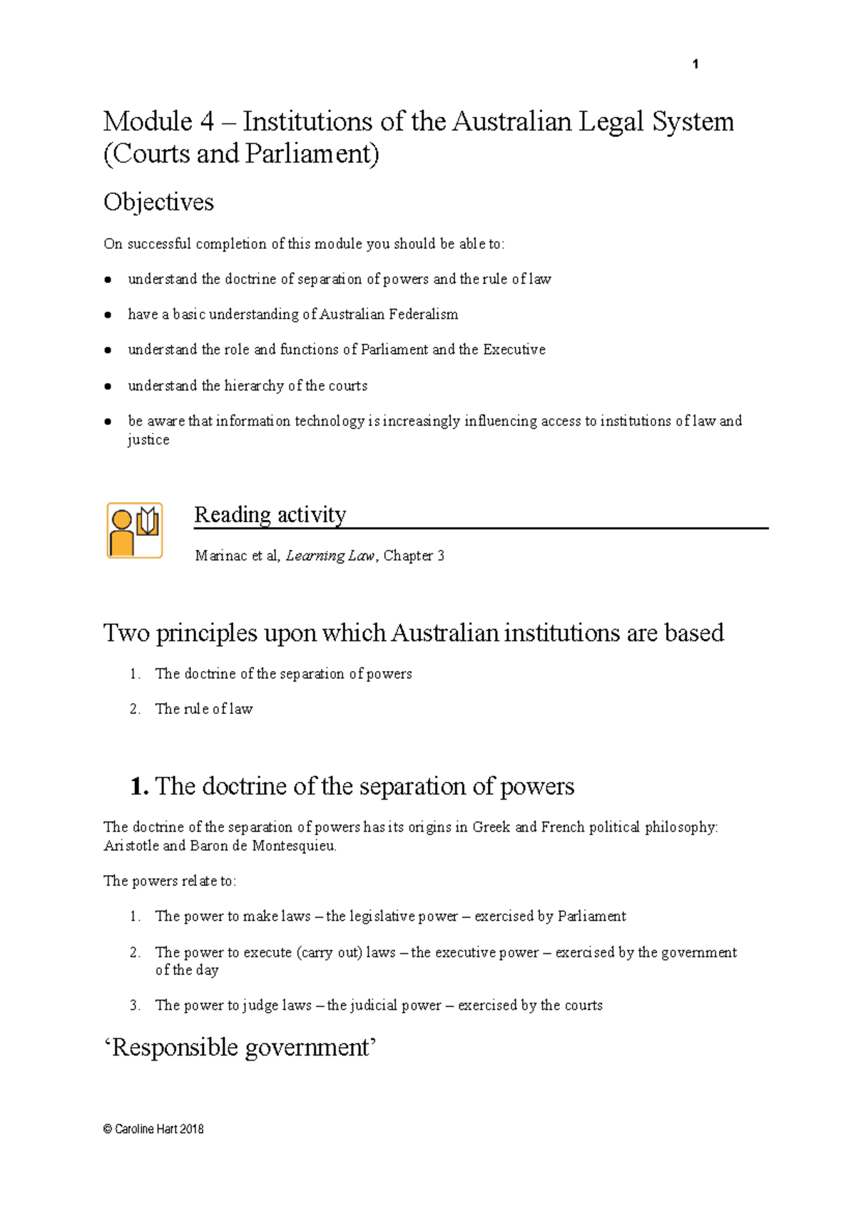 Module 04 - Understanding Institutions of the Australian Legal System ...