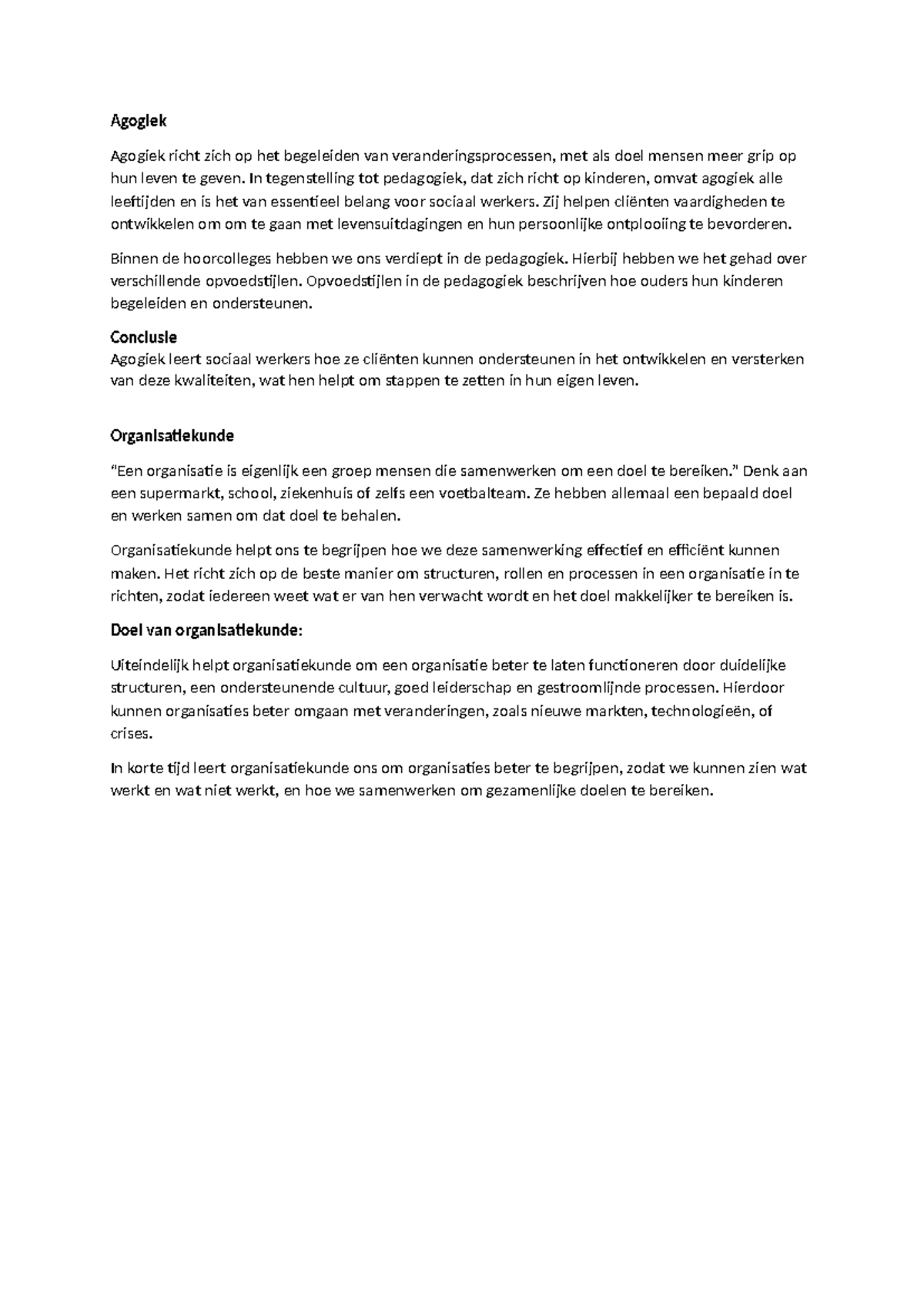 Agogiek en Organisatiekunde: Begeleiden van Verandering en Samenwerking ...