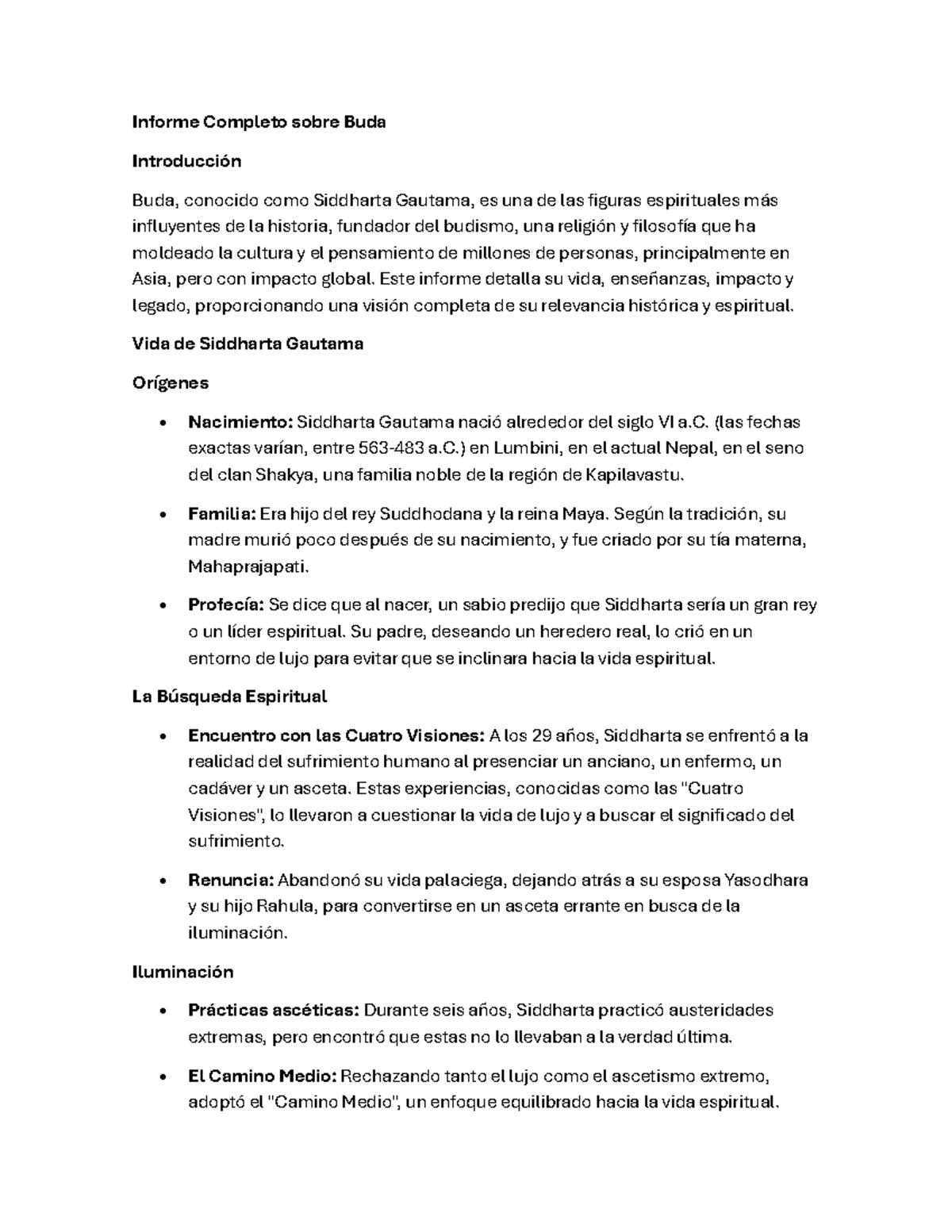 Historia de Buda - Resumen Completo sobre Siddharta Gautama - Studocu