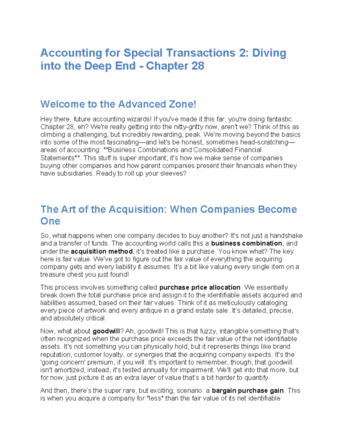 Accounting for Special Transactions: Chapter 28 Review - Studocu