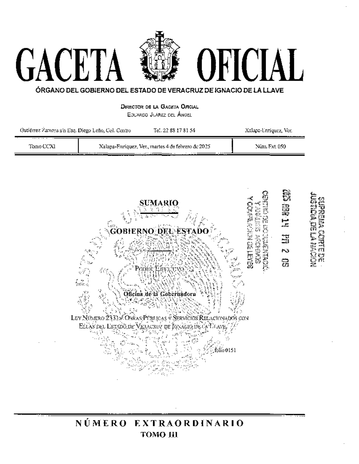 GACETA OFICIAL EXTRAORDINARIA NÚMERO 050 - VERACRUZ, FEBRERO 2025 - Studocu
